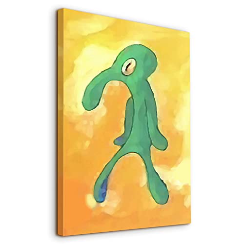 Bold and Brash Squidward Painting 2023 Upgrade Version Canvas Wall Art for Living Room Bedroom Meme Posters for Home Decor Office Decorations 12x16 Inches Best Gift for Men & Boyfriend