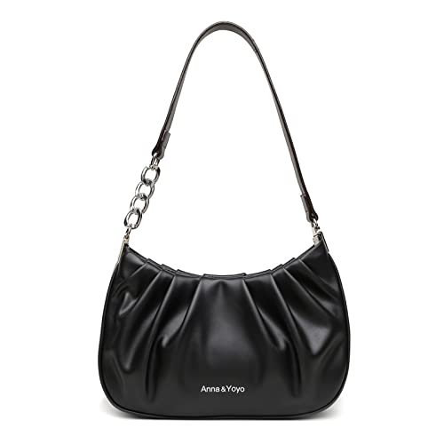 Anna&Yoyo Shoulder Handbag Bag Crescent Hobo Bags for Women,Soft smooth vegan leather Unique and fashionable appearance design