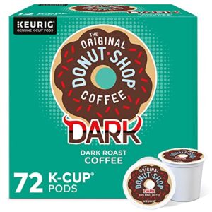 the original donut shop dark, single-serve keurig k-cup pods, dark roast coffee, 12 count (pack of 6)