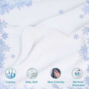 PHF Soft Cooling Throw Blanket for Hot Sleepers, Q-Max 0.44 Cooling Fiber Absorb Heat to Keep Night Sweats Cool, Double Sided Summer Breathable Blanket for Bed Sofa Couch, 50x60 inches, White