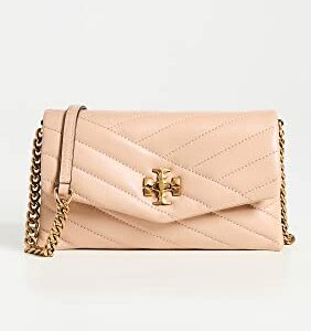 Tory Burch Women's Kira Chevron Chain Wallet, Devon Sand, Tan, One Size