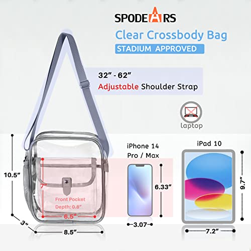 SPODEARS Clear Bag Stadium Approved Crossbody Purse, Small Clear Tote Bag for Concert Festival Work Sports Events