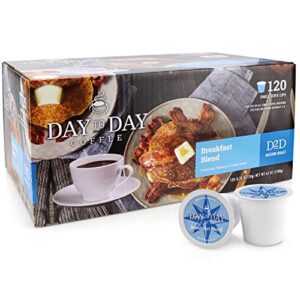 day to day 120-count breakfast blend, medium roast single serve coffee pods for k-cup keurig brewers