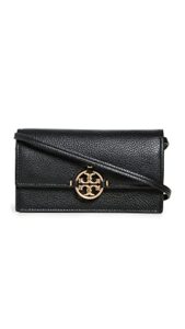 tory burch women’s miller wallet crossbody, black, one size