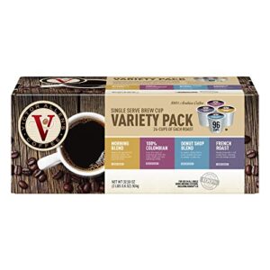 victor allen’s coffee variety pack, light-dark roasts, 96 count, single serve coffee pods for keurig k-cup brewers