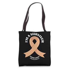 uterine cancer survivors i’m a survivor uterine cancer tote bag