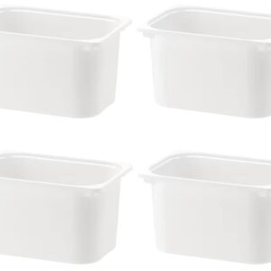 Set Of 4 TROFAST Children Storage Box White 16 ½x11 ¾x9 Stackable Plastic Bins Open Storage Boxes Medium (4x) Compatible With Trofast Frames and Lids, Made of Polypropelene