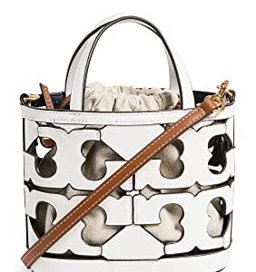 Tory Burch Women's Cutout Logo Mini Tote, New Cream, White, One Size