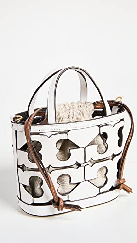 Tory Burch Women's Cutout Logo Mini Tote, New Cream, White, One Size