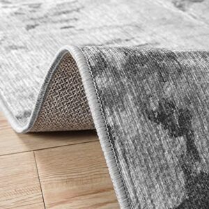 RESARE Modern Abstract Area Rugs 5x7 Distressed Rug Machine Washable, Ideal Home Decor, Gray