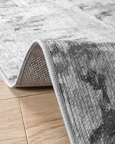 RESARE Modern Abstract Area Rugs 5x7 Distressed Rug Machine Washable, Ideal Home Decor, Gray