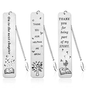 3 pcs stainless steel bookmarks with tassel，frosting metal bookmark for book lovers women men,graduation gifts for teen students ，thank you gifts for teacher family friends boss coworker