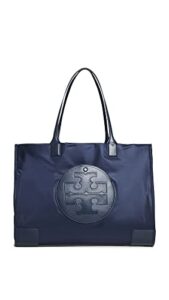 tory burch women’s ella tote, tory navy, blue, one size