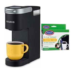 keurig k-mini single serve k-cup pod coffee maker (black) bundle with cleaning cups (5 cups) – (2 items)