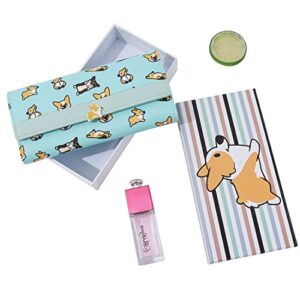 BAYSTORY Corgi Women Big Spender Clutch Travel Organizer Large Travel Purse Perfect Carry-All Money Manager Tri-fold Wallet (green)