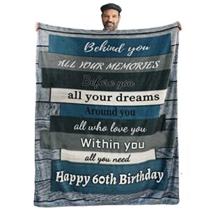 60th birthday gift ideas blanket, happy 60th birthday gifts for men women, 60 year old gifts for women, 1962 birthday gifts for men, 60 birthday gifts for dad mom, birthday blanket for women 60″×50″