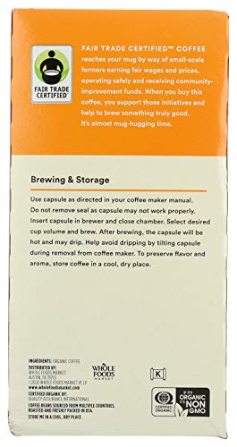 365 by Whole Foods Market, Organic Breakfast Blend Coffee Capsules, 0.39 Ounce (Pack of 24)