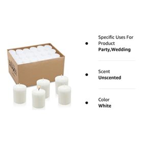 12 Hours Votive Candles, 24 Packs Unscented White 2.0 inch Wax Candles for Wedding, Party, Holiday & Home