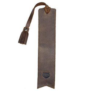 hide & drink, leather bookmark w/ tassel, pagemarker for bookworms, readers, writers, durable, genuine, fine grain leather, deluxe, classic, handmade includes 101 year warranty :: bourbon brown