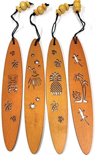 Wooden Surfboard Bookmarks Set of 4