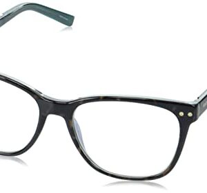 Kate Spade New York Women's Kate Spade Female Optical Style Joyanne Rectangular Reading Glasses, Havana Blue/Demo Lens, 52mm, 16mm + 2