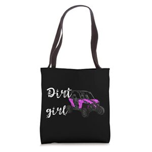 dirt girl utv quad lover 4×4 vehicle mud driver sxs driving tote bag