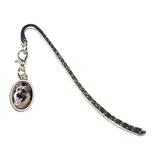 German Shepherd - Dog Pet Metal Bookmark Page Marker with Oval Charm