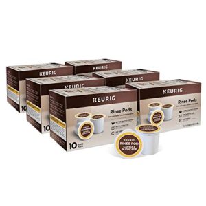 keurig rinse pods, reduces flavor carry over, compatible with keurig classic/1.0 & 2.0 k-cup pod coffee makers, 10 count (pack of 6)