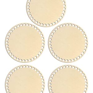 Premium Baltic birch plywood 6" Round x 5pcs Wooden Basket Bottoms set, solid wooden base for DIY