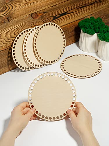 Premium Baltic birch plywood 6" Round x 5pcs Wooden Basket Bottoms set, solid wooden base for DIY