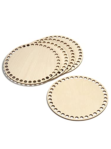 Premium Baltic birch plywood 6" Round x 5pcs Wooden Basket Bottoms set, solid wooden base for DIY