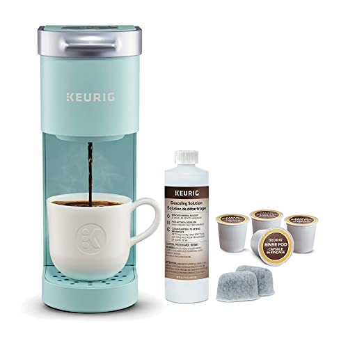 Keurig K-Mini Single-Serve Coffee Maker (Oasis) Bundle 3-Month Brewer Maintenance Kit (2 Items)