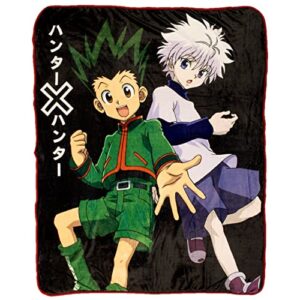 hunter x hunter gon freecss & killua throw blanket 45″ x 60″ official hunter x hunter merch super soft anime throw blanket