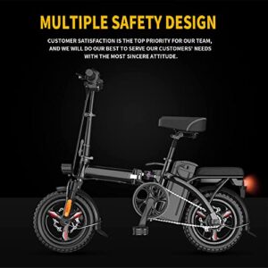 EBKAROCY Ebikes for Adults, 400W Motor 20MPH Max Speed, 14” Tire, 48V 15AH Removable Battery for Electric Bike, Multi-Shock Absorption, City Commuter, Foldable Adult Electric Bicycles for Women, Men