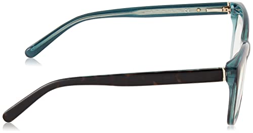 Kate Spade New York Women's Kate Spade Female Optical Style Dollie Rectangular Reading Glasses, Havana Blue/Demo Lens, 53mm, 15mm + 2.5