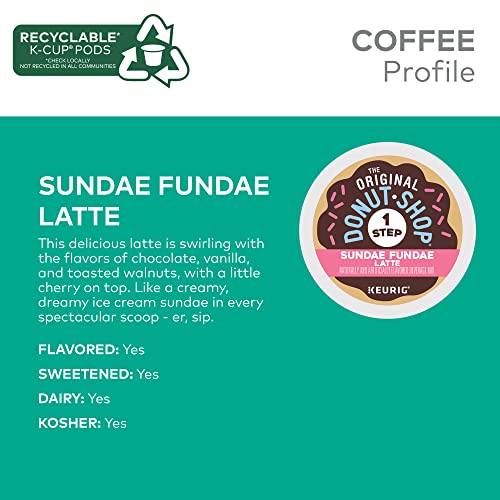 The Original Donut Shop Sundae Fundae One Step Latte, Keurig Single Serve K-Cup Pods, 20 Count