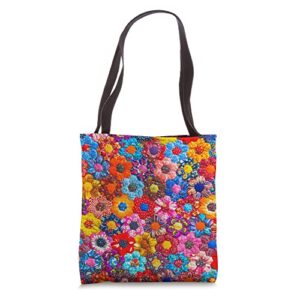 pioneer country farm for woman cute retro floral quilt print tote bag