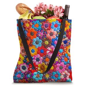 Pioneer Country Farm For Woman Cute Retro Floral Quilt Print Tote Bag