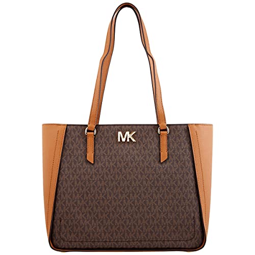 Michael Michael Kors Womens Sylvia Leather Logo Shoulder Handbag Brown Medium