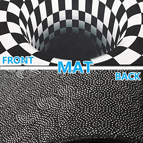 YAOSH 3D Visual Optical Floor Mat Black White Plaid Round Rugs Vortex Optical Illusion Rug,Floor mat,Rubber mats for Floor,Floor mats for Home,Rubber Floor mats