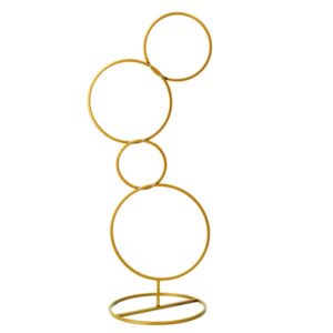 Efavormart 3ft 4-Tier Gold Metal Hoop Pillar Flower Stand, Wreath Wedding Arch Table Centerpiece