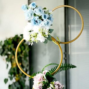 Efavormart 3ft 4-Tier Gold Metal Hoop Pillar Flower Stand, Wreath Wedding Arch Table Centerpiece