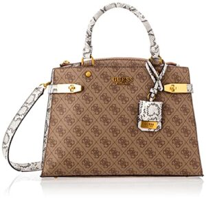 guess zadie girlfriend satchel, latte logo python