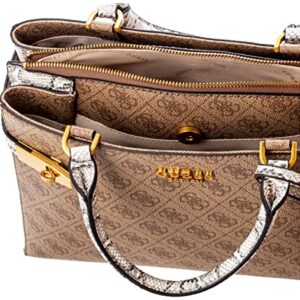 GUESS Zadie Girlfriend Satchel, Latte Logo Python