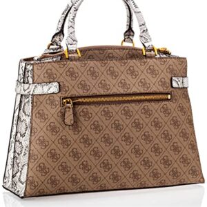 GUESS Zadie Girlfriend Satchel, Latte Logo Python