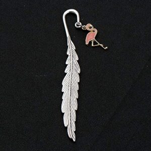 KUIYAI Animal Metal Bookmark Tibetan Silver Bookmark Literary Reader Gift (Flamingo)