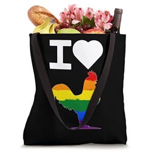 I Love Cock Dick Funny LGBT Gay Pride Rainbow Tote Bag