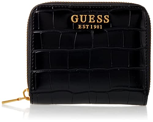 GUESS womens Laurel Small Zip Around Wallet, Black, one size US