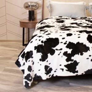 50x60IN Cow Print Blanket Soft Fleece Throw Blanket Warm Plush Dog Blankets Lightweight Cozy Blanket Washable Home Décor Cow Print Throws for Adult Sofa Bed Couch Bedroom Living Room Dorm Room