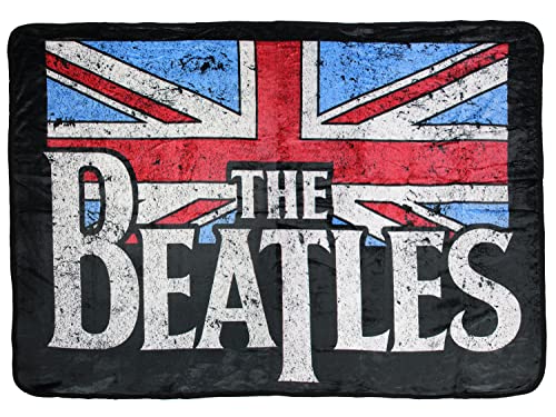 The Beatles Flag Distressed Print Soft Plush Fleece Throw Blanket 45" x 60"